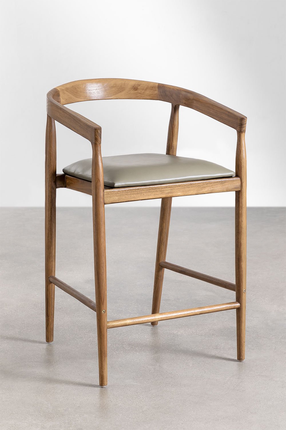 Visby leather high stool (70 cm) - SKLUM