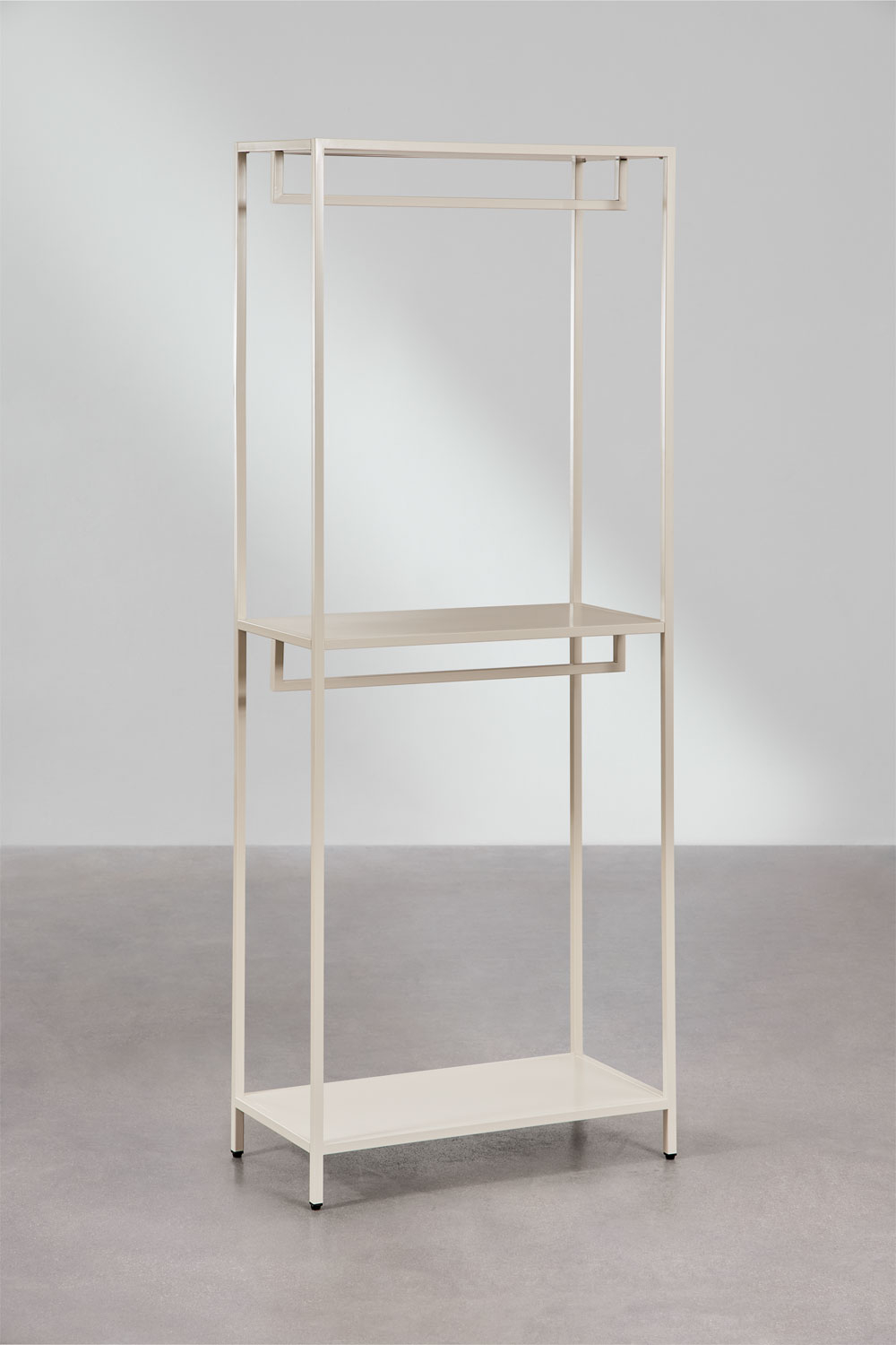 Janine 2-piece open modular wardrobe with clothes rack and steel ...