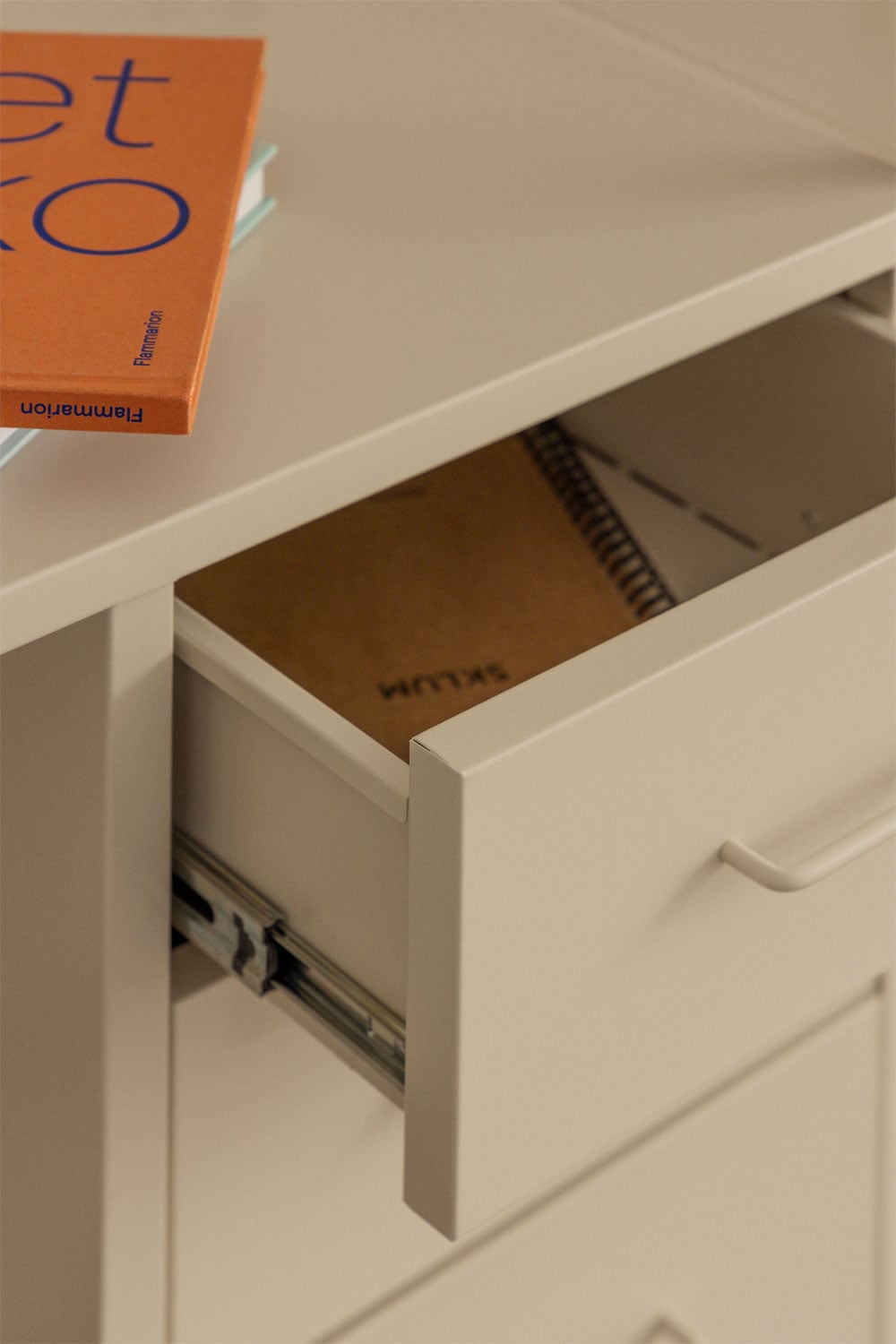 Janine steel desk set with drawers, drawer unit, and shelf - SKLUM