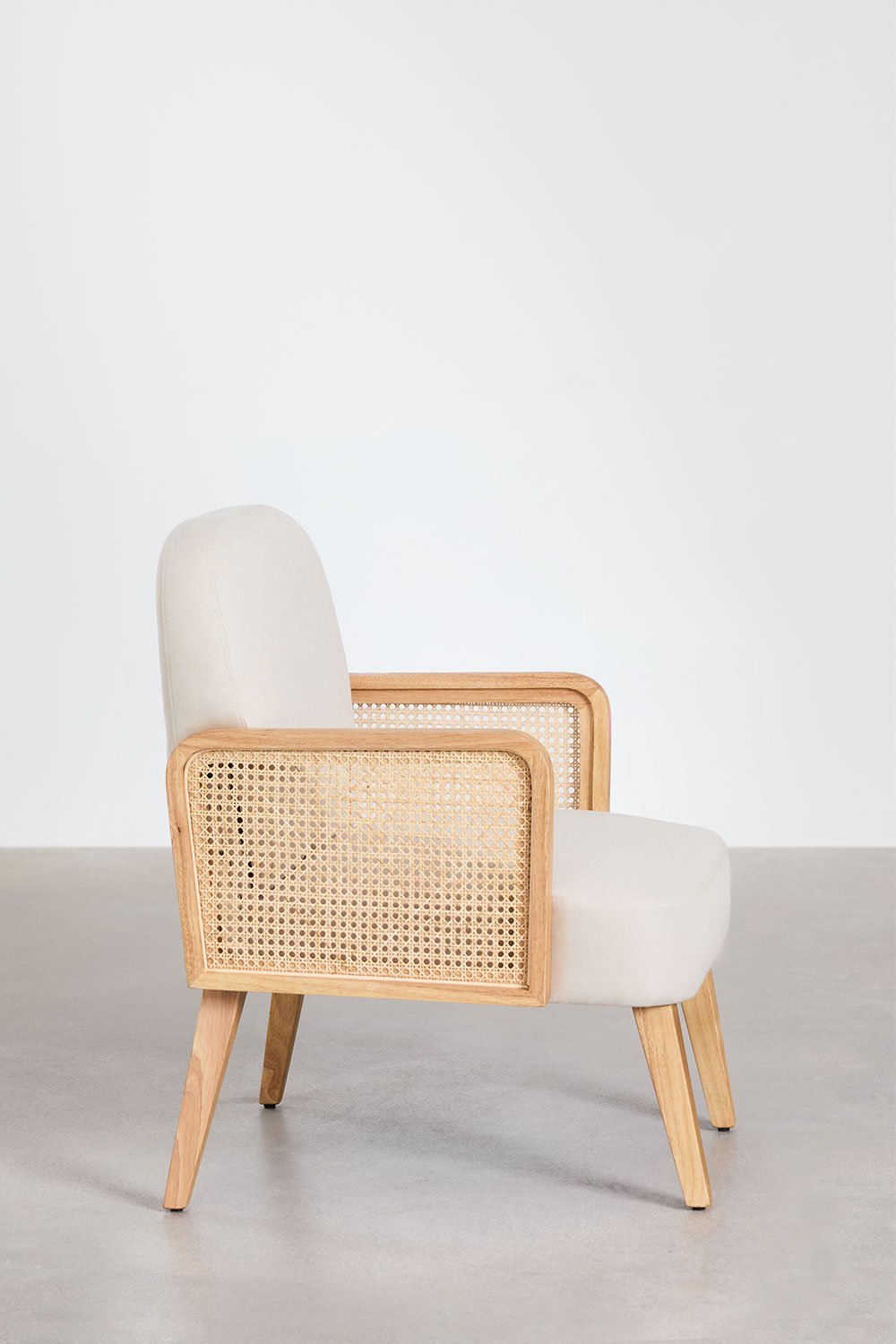 Pack of 2 armchairs in rubberwood and rattan Icon - SKLUM