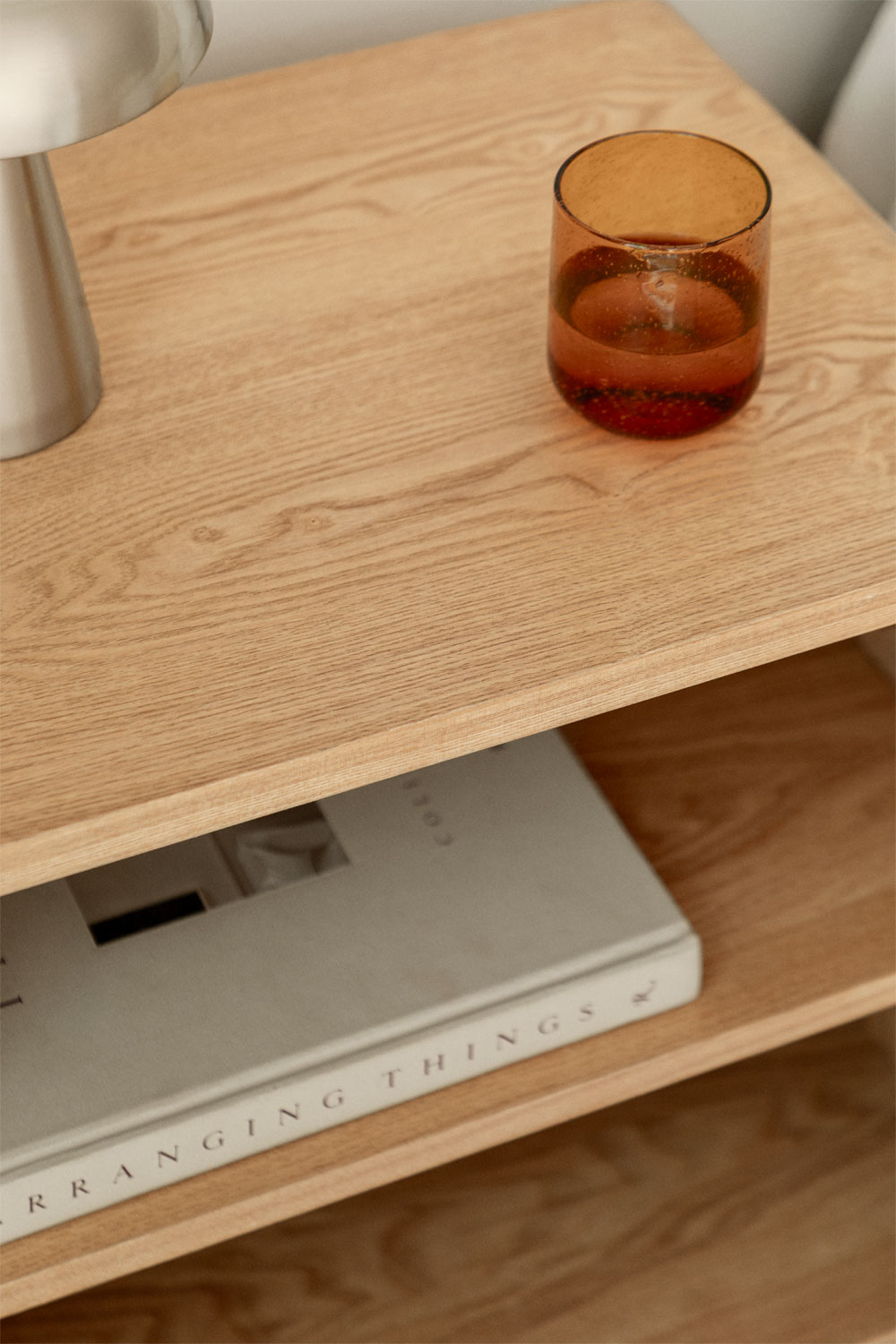 Rectangular bedside table 50x40 cm in MDF and Gumeri veneer - SKLUM
