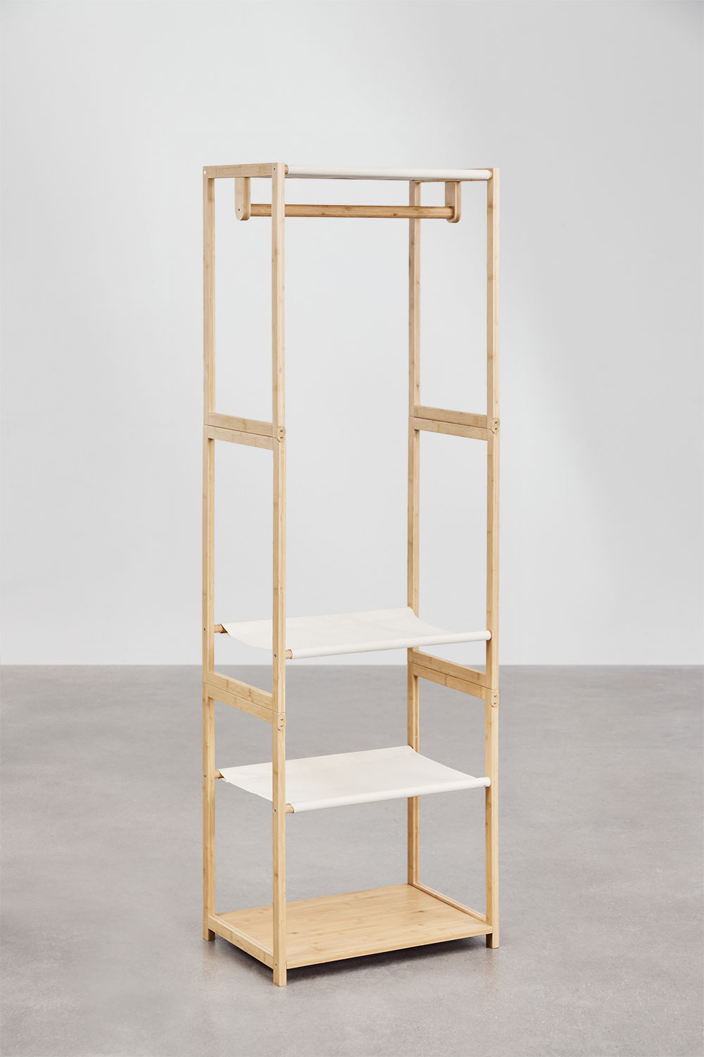 Deneb 2-piece open modular wardrobe with bamboo shelving - SKLUM