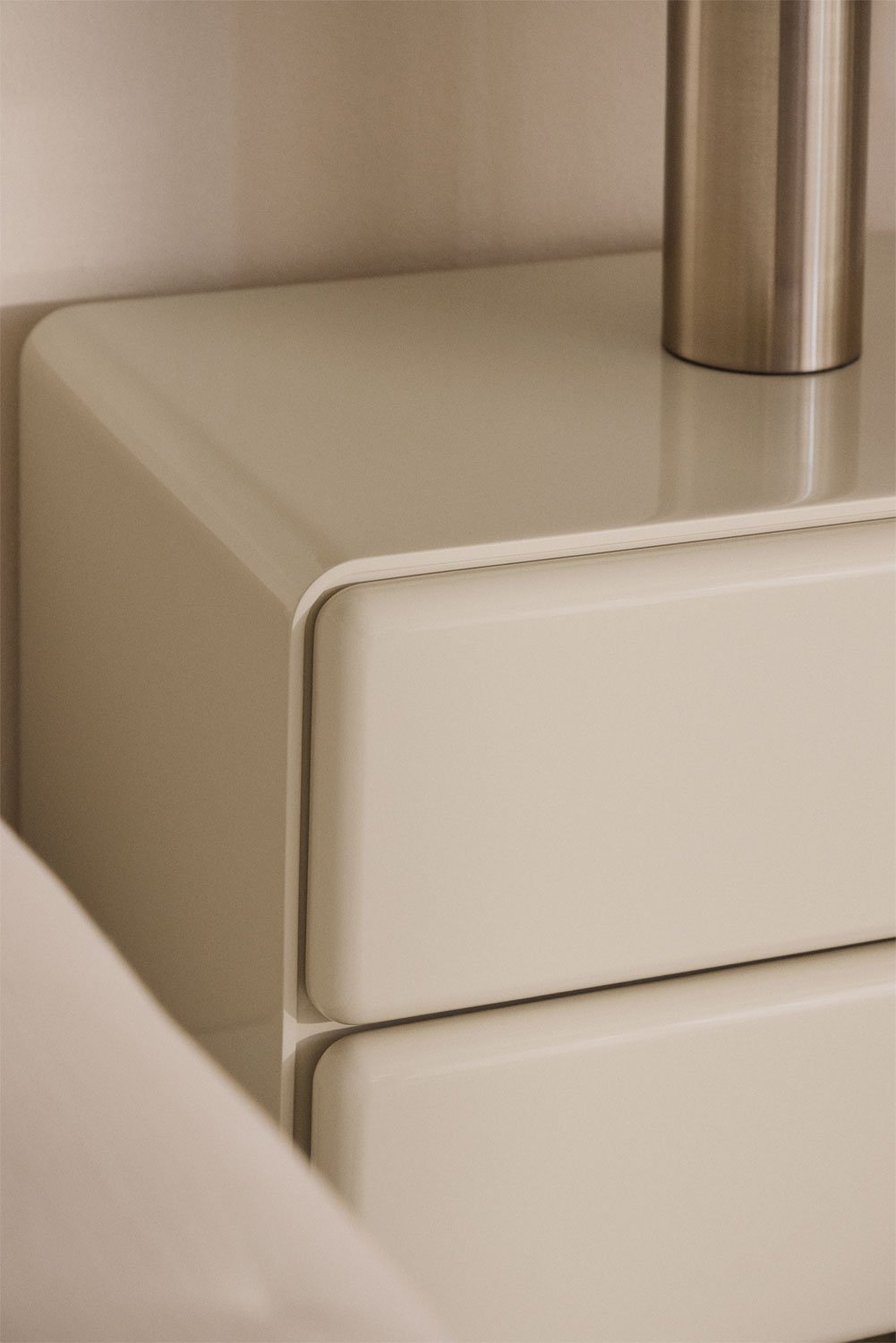 Rectangular bedside table 50x40 cm with two MDF drawers Sheila - SKLUM