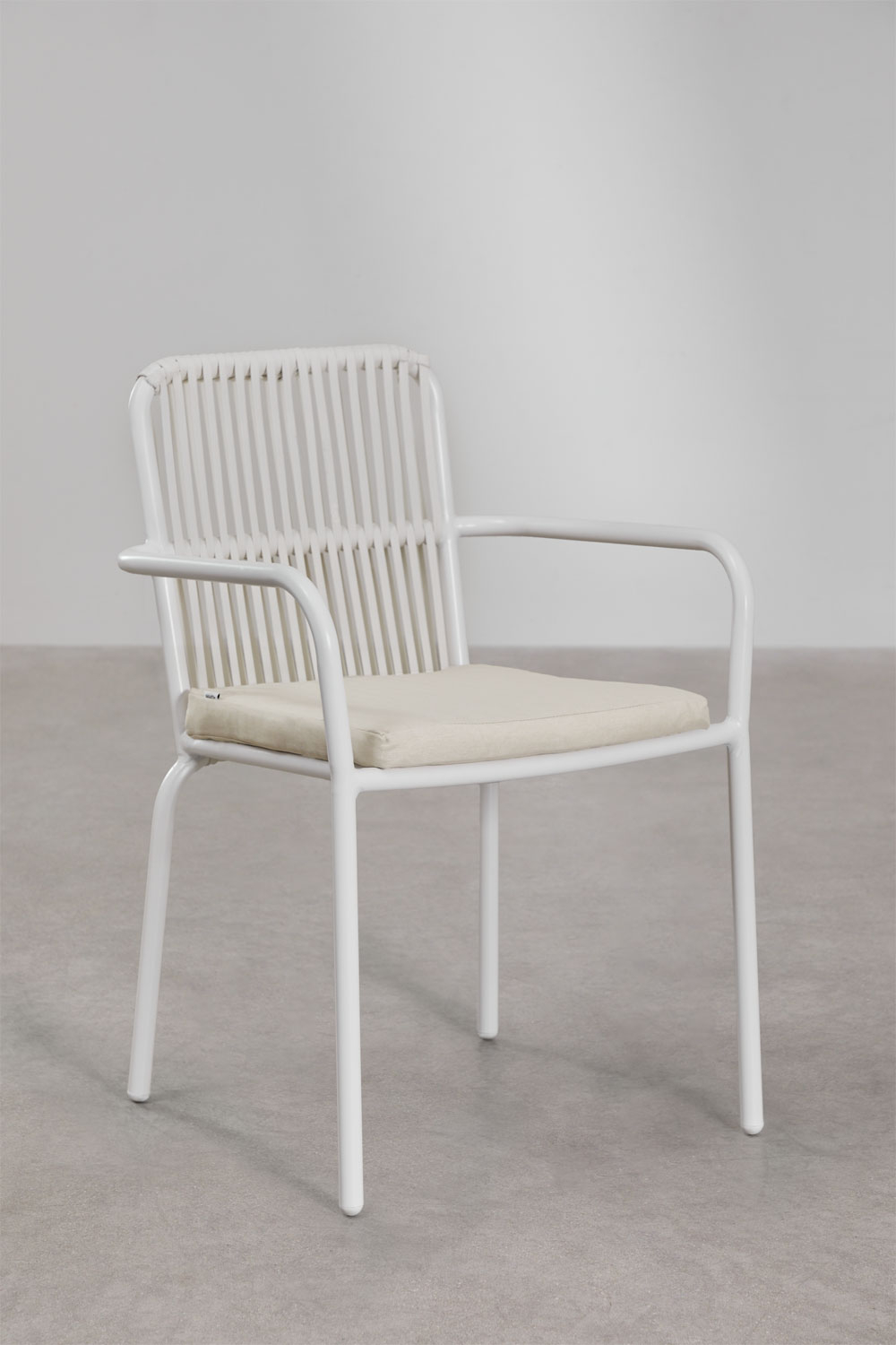 Arken round table set, Ø120, in ceramic and aluminum, and 4 Alberta ...