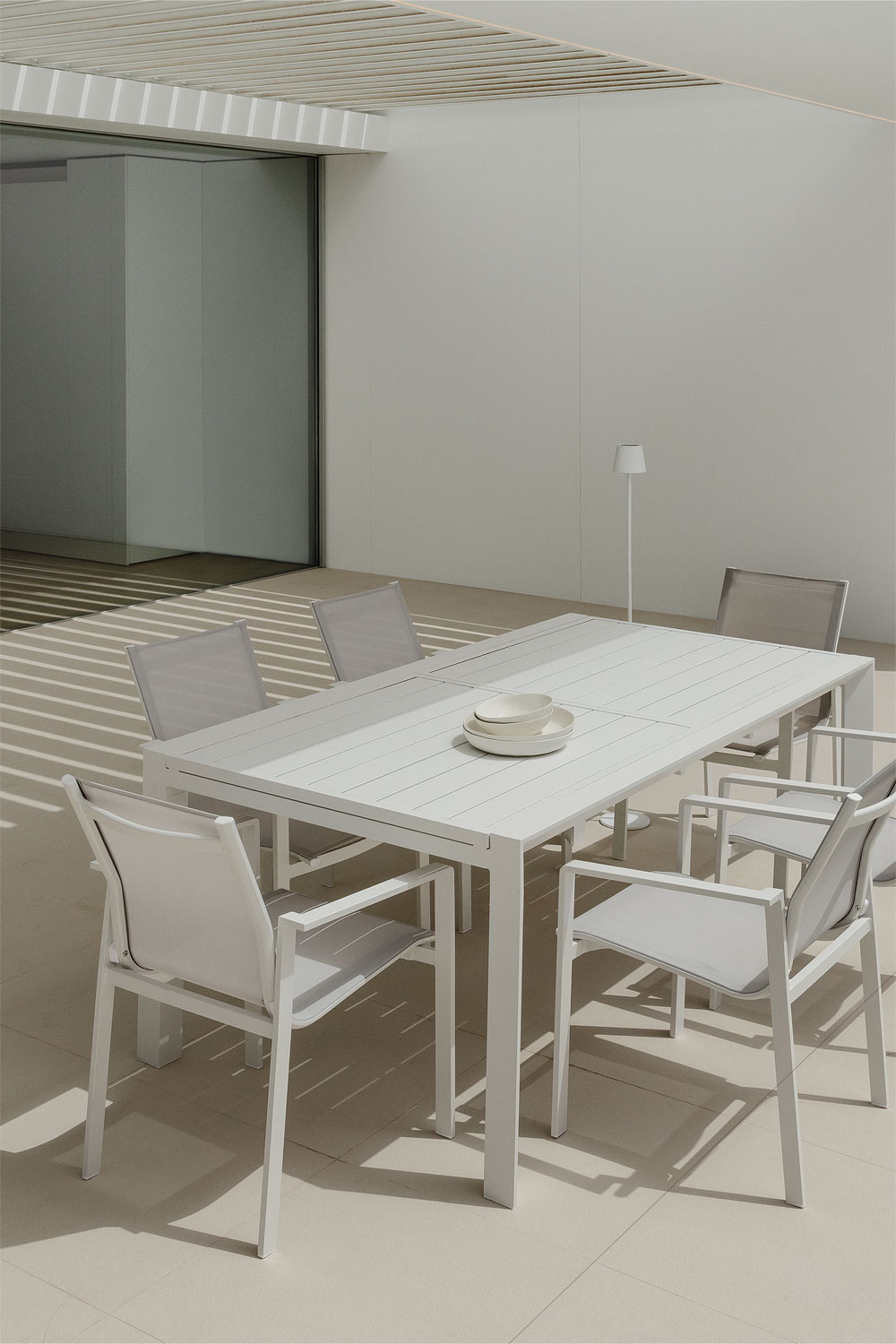 Rectangular garden table 180-240x100 cm extensible in aluminum Starmi ...