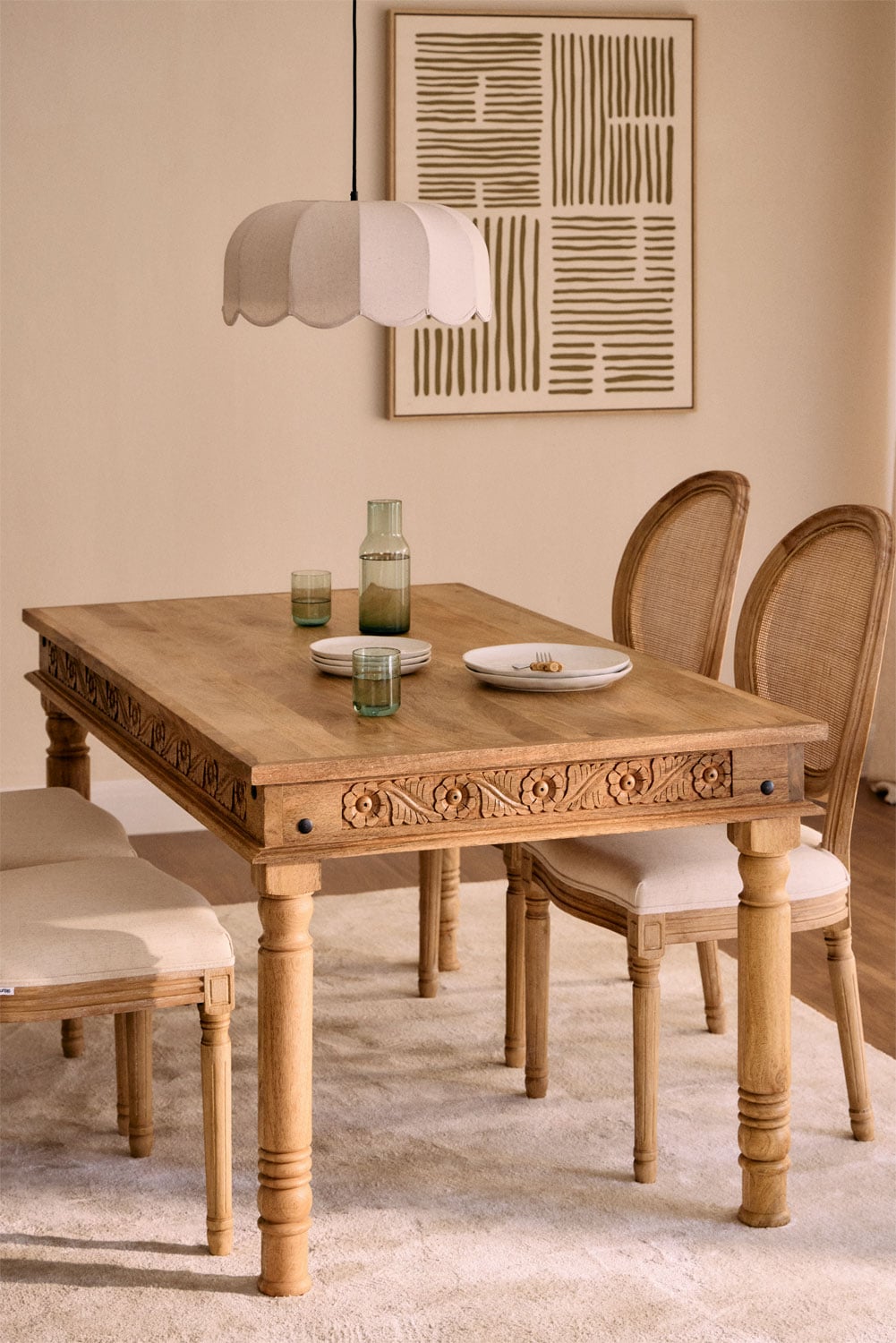 Rectangular dining table 160x90 cm in Taraz mango wood - SKLUM