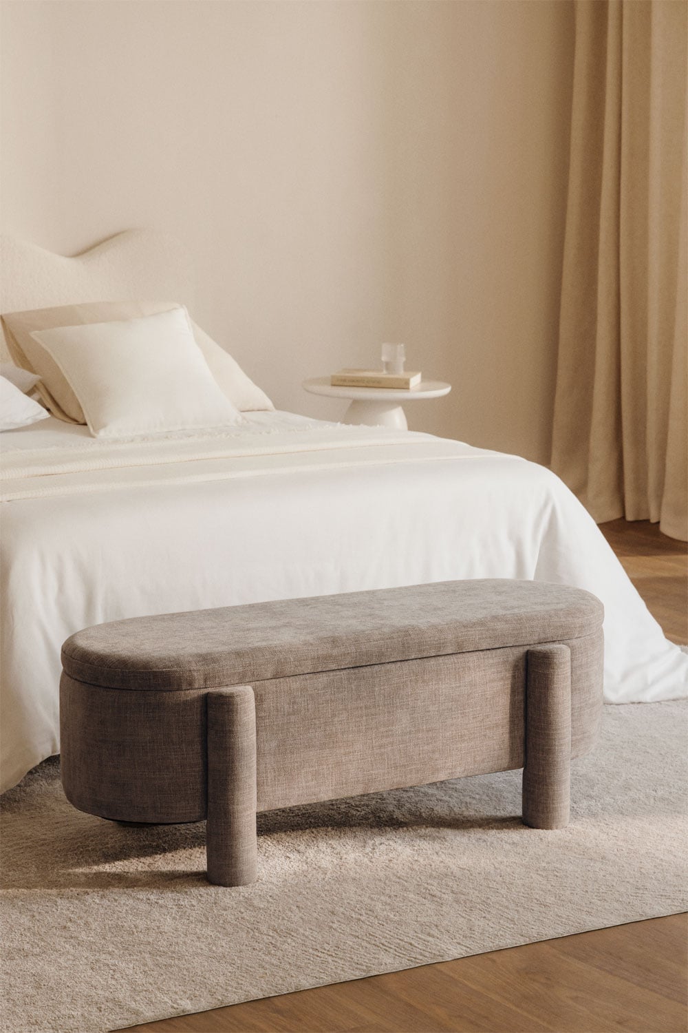 Cleo upholstered 115 cm storage bench - SKLUM