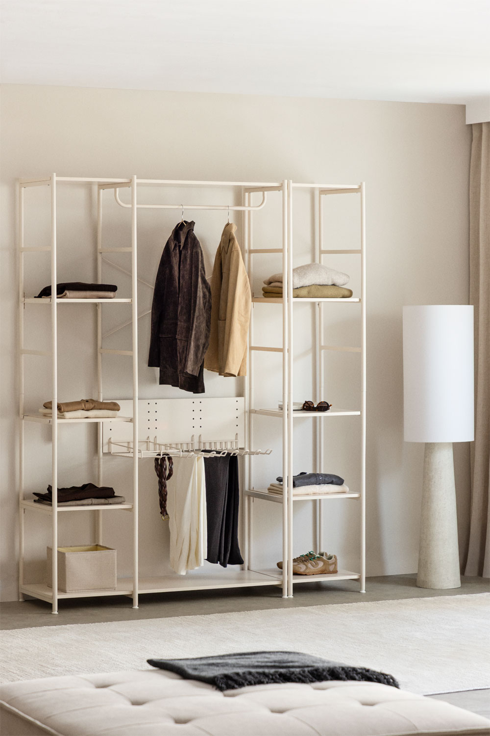 Elviah 2-piece open modular wardrobe with iron shelf - SKLUM
