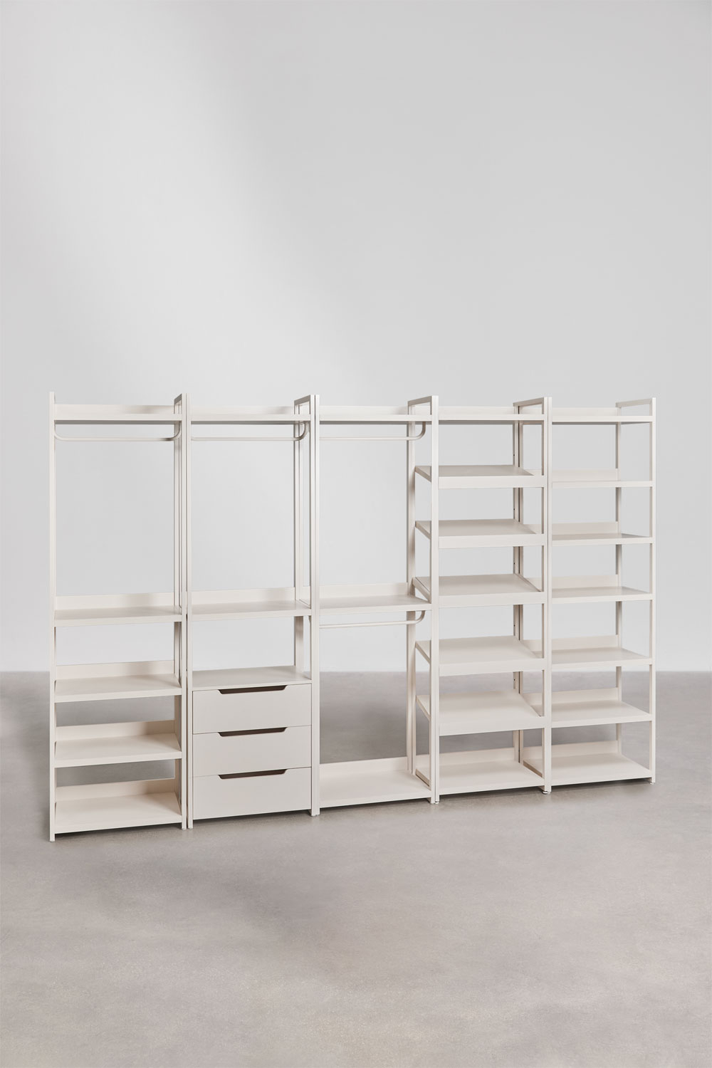Velunis 5-piece open modular iron wardrobe - SKLUM