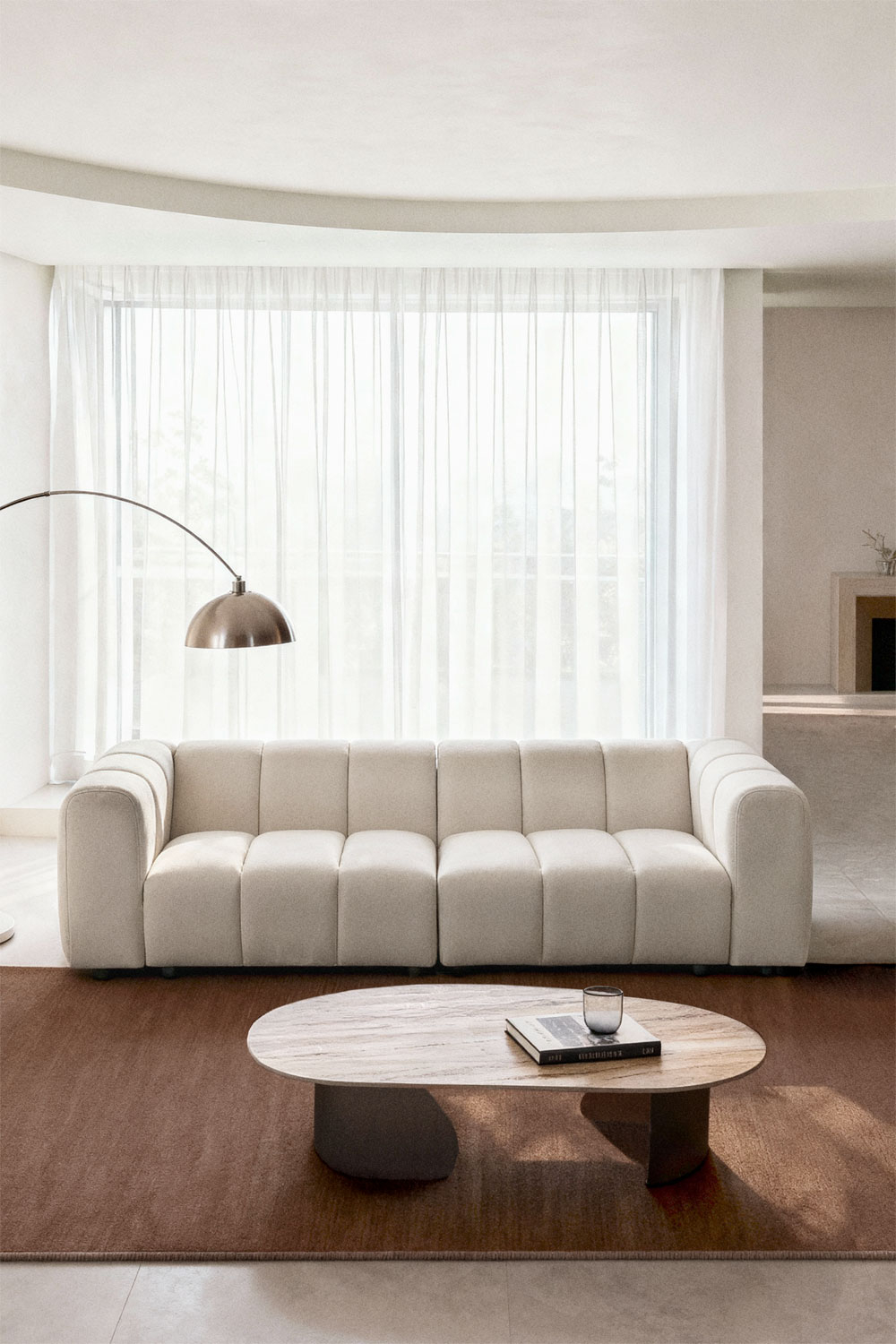 2-piece modular sofa in Eliot bouclé fabric - SKLUM