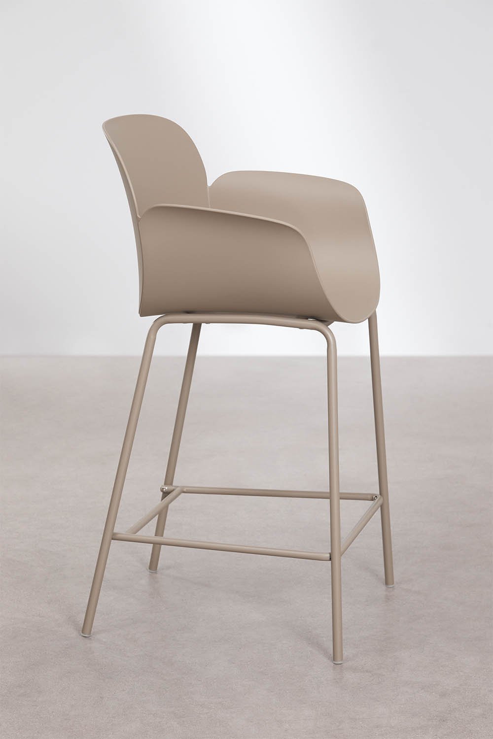 Pack of 4 high stools in polypropylene and steel Lynette - SKLUM