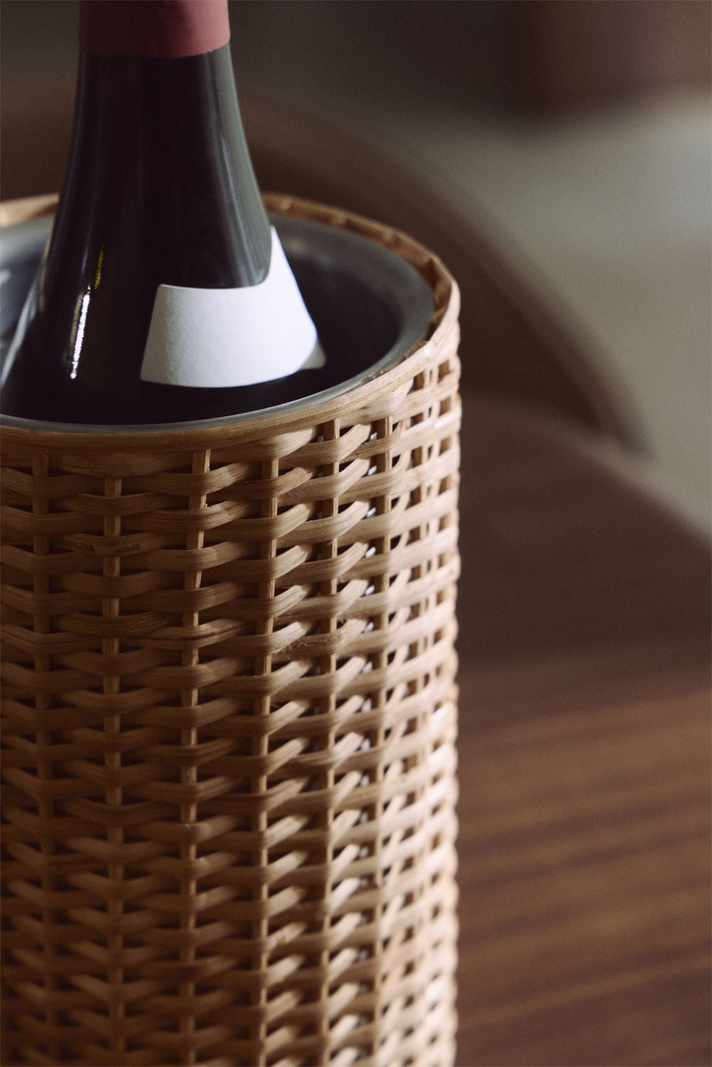Dakomi stainless steel and bamboo bottle cooler - SKLUM