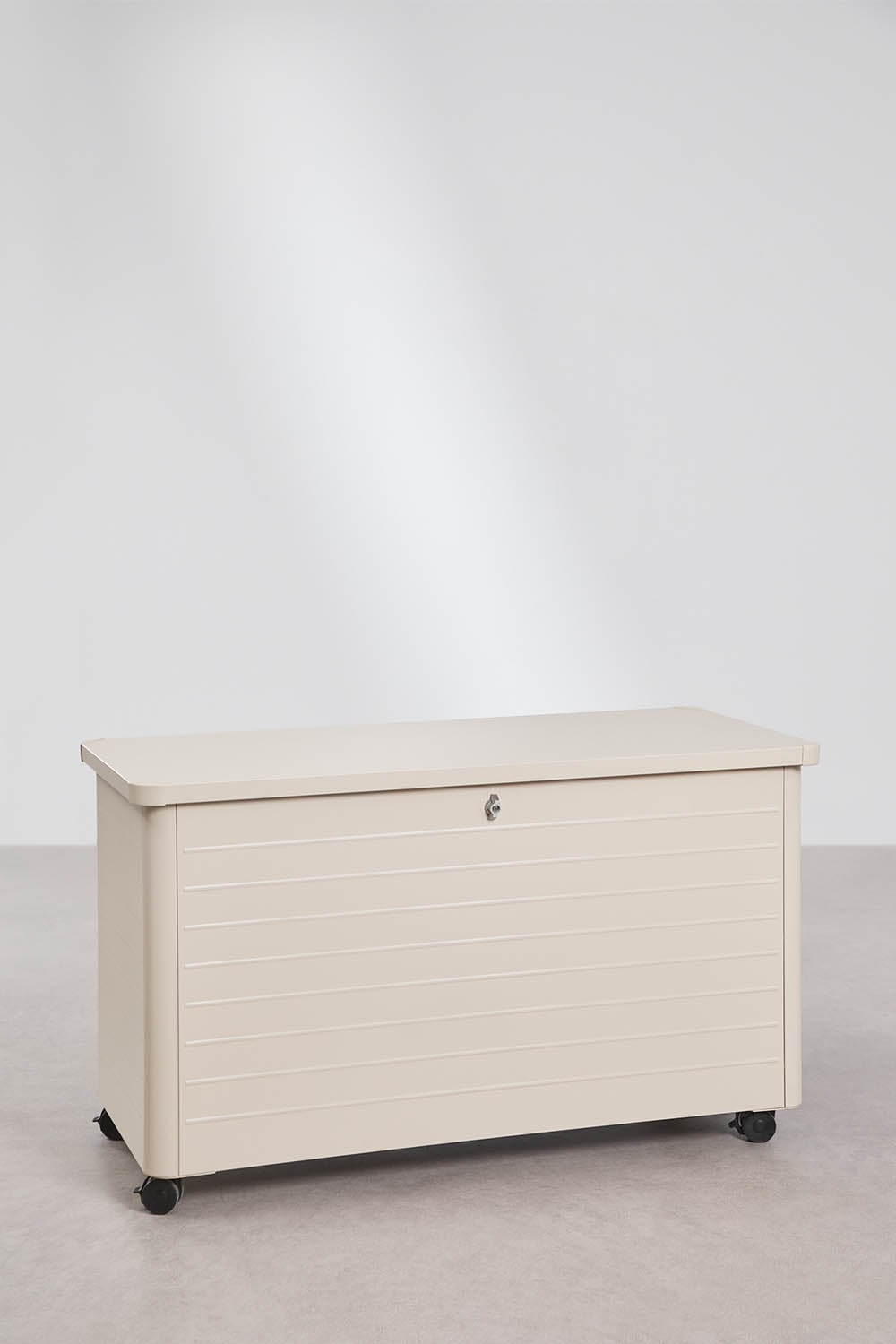 500L garden storage box in tapioca beige steel Forzan - SKLUM