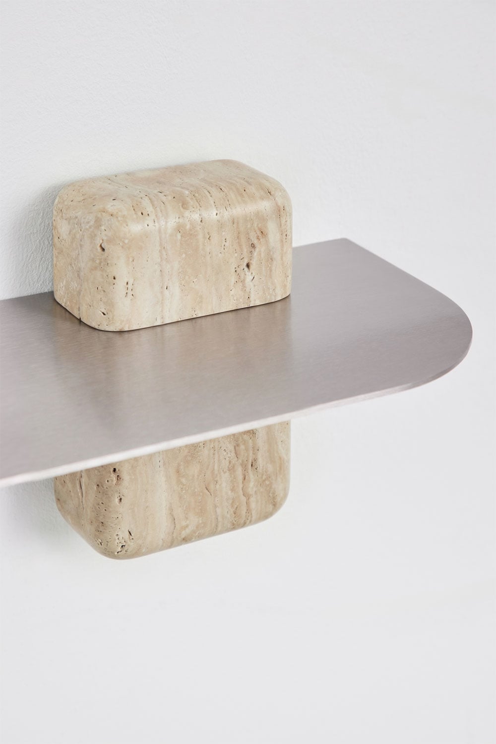 Pack of 2 floating bedside tables 45x15 cm in stainless steel and ...