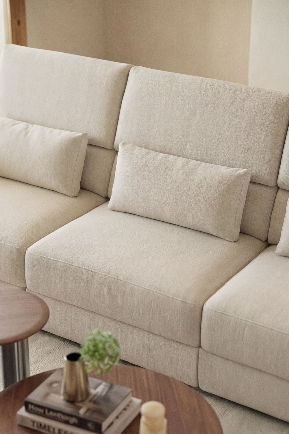 3-piece modular sofa with adjustable headrest in Cataline chenille - SKLUM