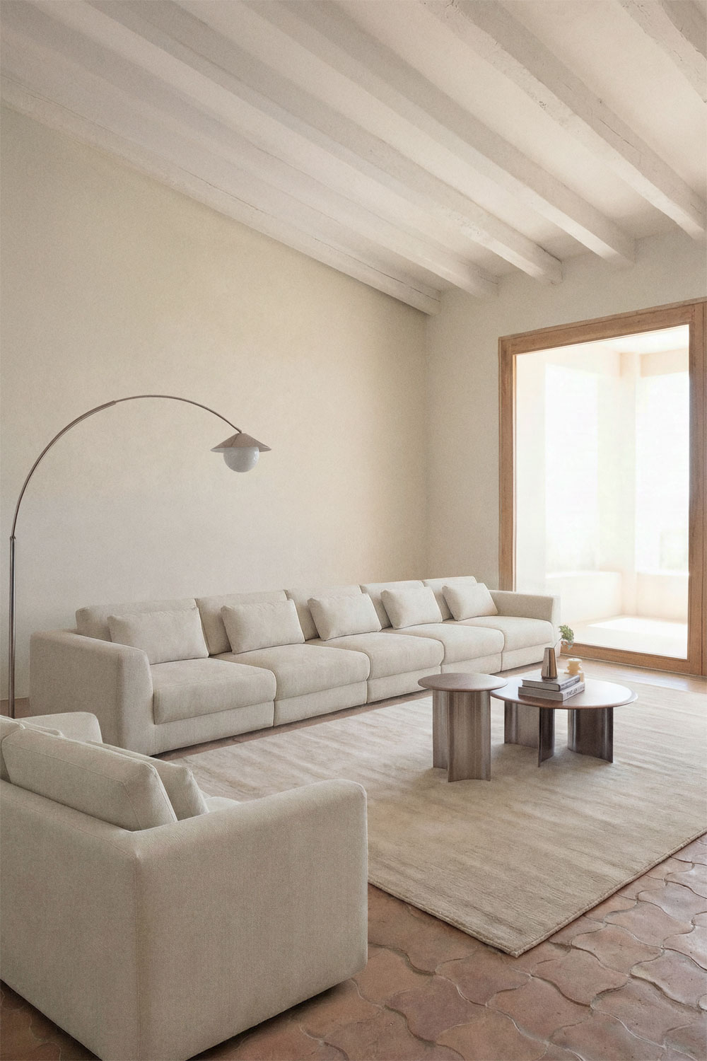 5-piece modular sofa with adjustable headrest in Cataline chenille - SKLUM
