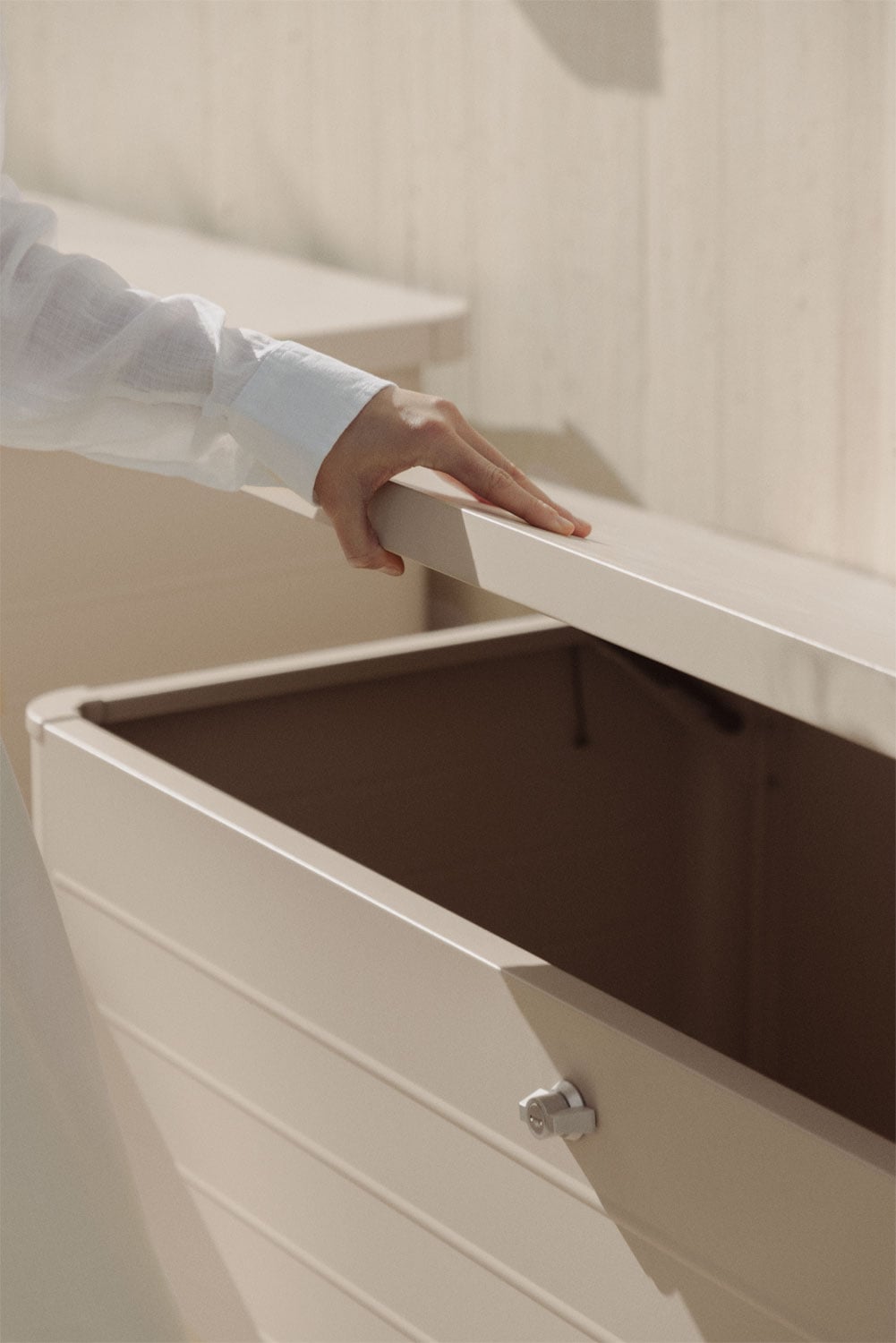 500L garden storage box in tapioca beige steel Forzan - SKLUM