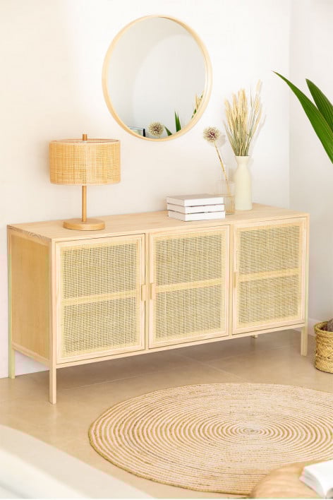 Comò in rattan e legno Reyna - SKLUM