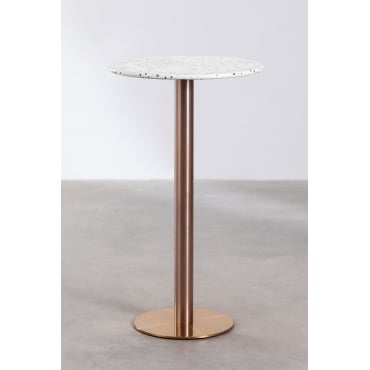 Tavolo alto da bar rotondo Ø60 cm in terrazzo Malibu - SKLUM