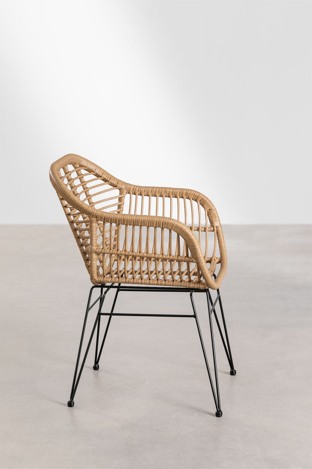 Set di 2 sedie da pranzo con braccioli in rattan sintetico Zole - SKLUM