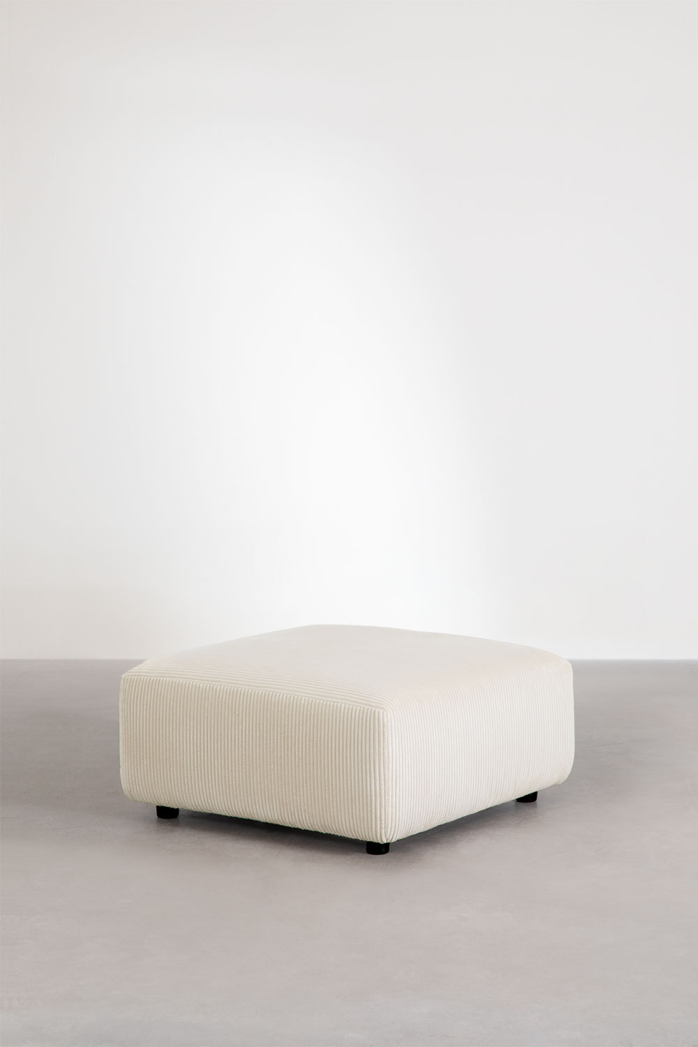 Divano modulare angolare sinistro a 2 pezzi con bracciolo basso e pouf ...