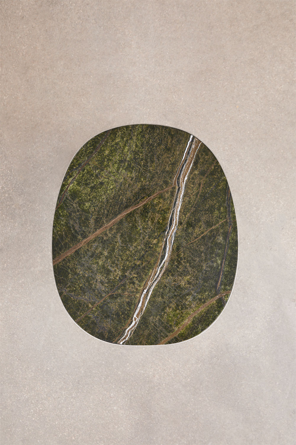 Tavolino laterale 45x40 cm in pietra naturale e acciaio inossidabile ...