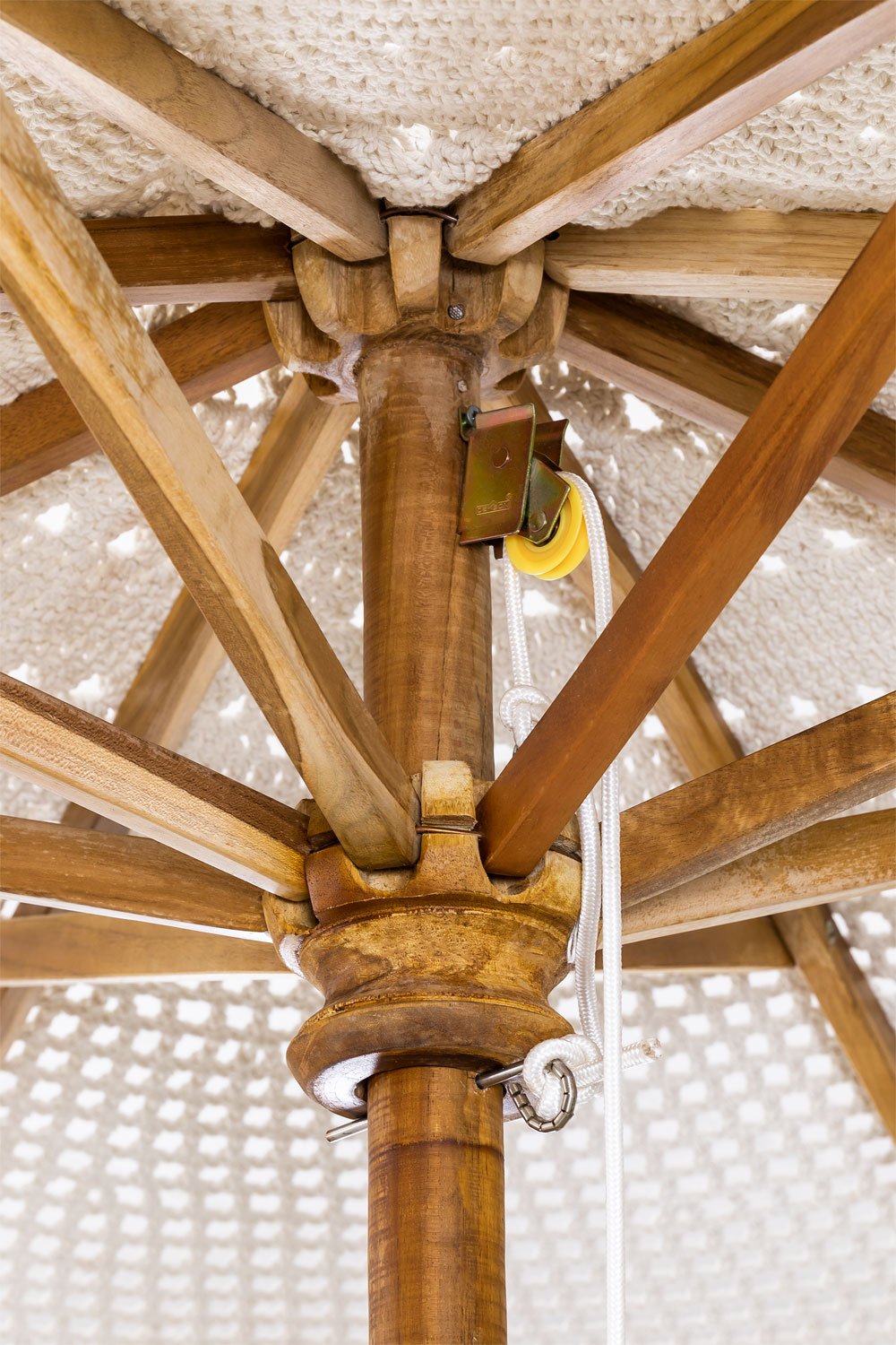 Paraplu in teakhout en Macramé Tongariki - SKLUM