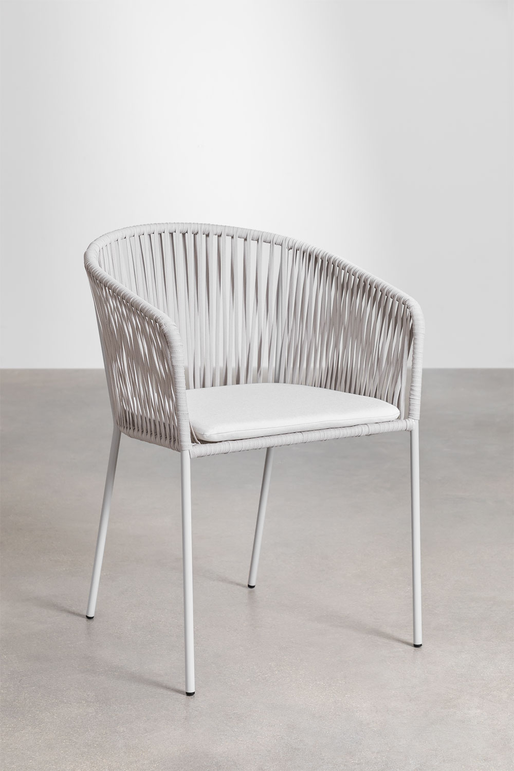 Pakket van 4 stapelbare tuinstoelen met armleuningen van ijzer en ...
