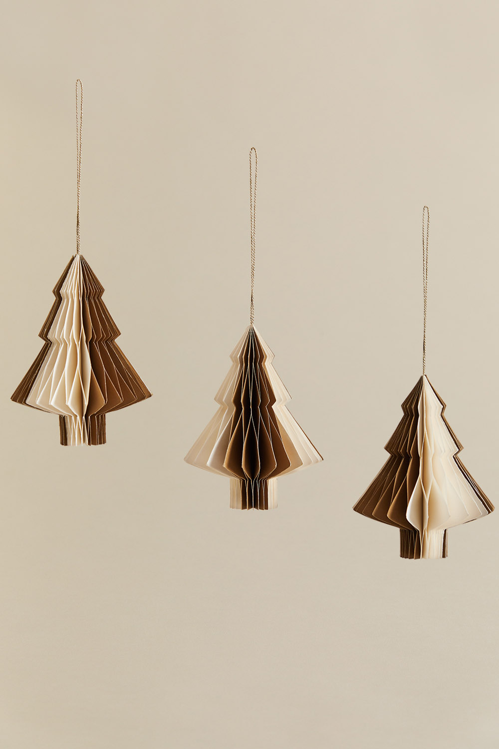 Set van 3 kerstversieringen van Volin-papier - SKLUM