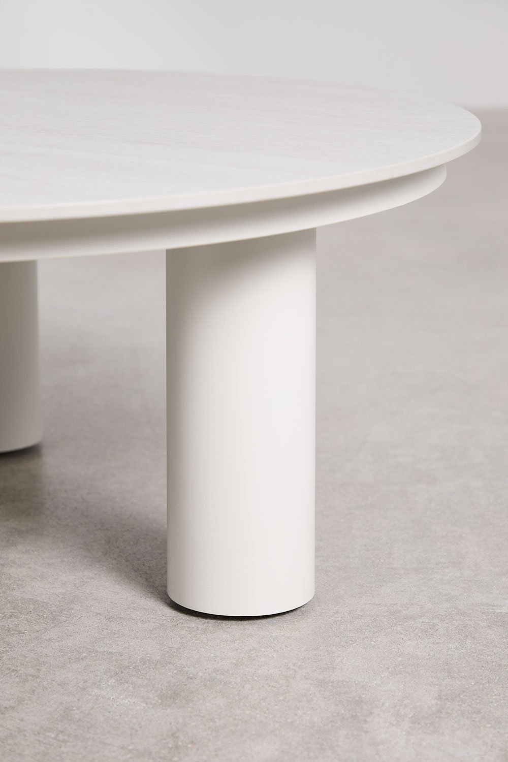 Ronde tuintafel Ø80 cm in gesinterde steen en aluminium Umeko - SKLUM