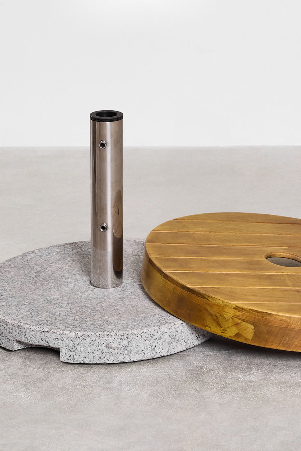 Ronde parasolvoet Ø50 cm in Canco hout - SKLUM