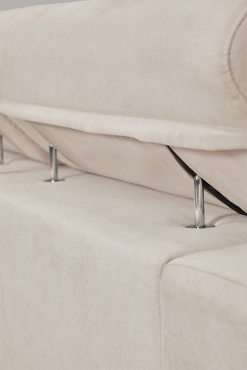 Linker 3-zits chaise longue bank met verstelbare hoofdsteun en ...