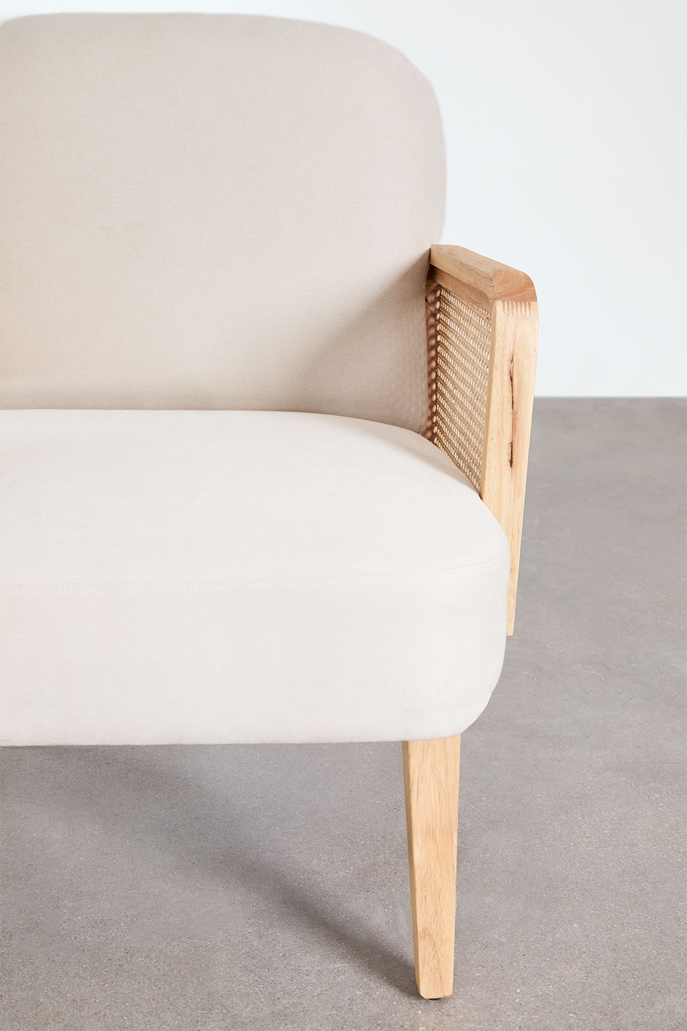 Fauteuil van rubberhout en rotan Icon - SKLUM
