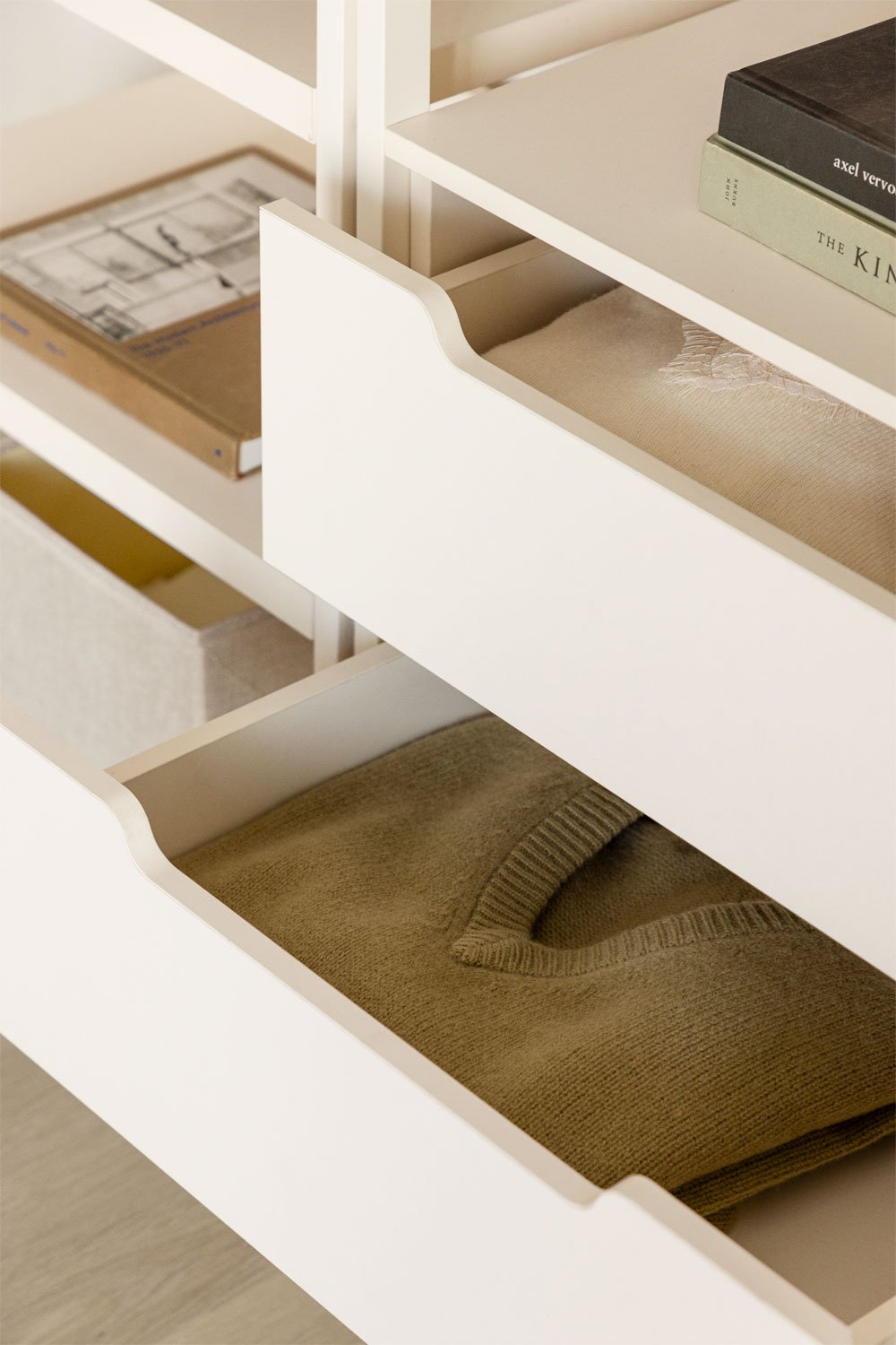 Open modulair kast van 2 delen met lades en stalen plank Velunis - SKLUM