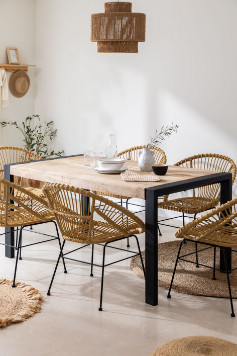 Mesa de jantar de madeira reciclada Milet - SKLUM