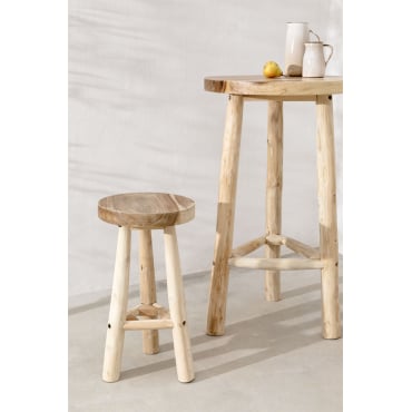 Banco Alto de Jardim em Madeira (65 cm) Narel - SKLUM