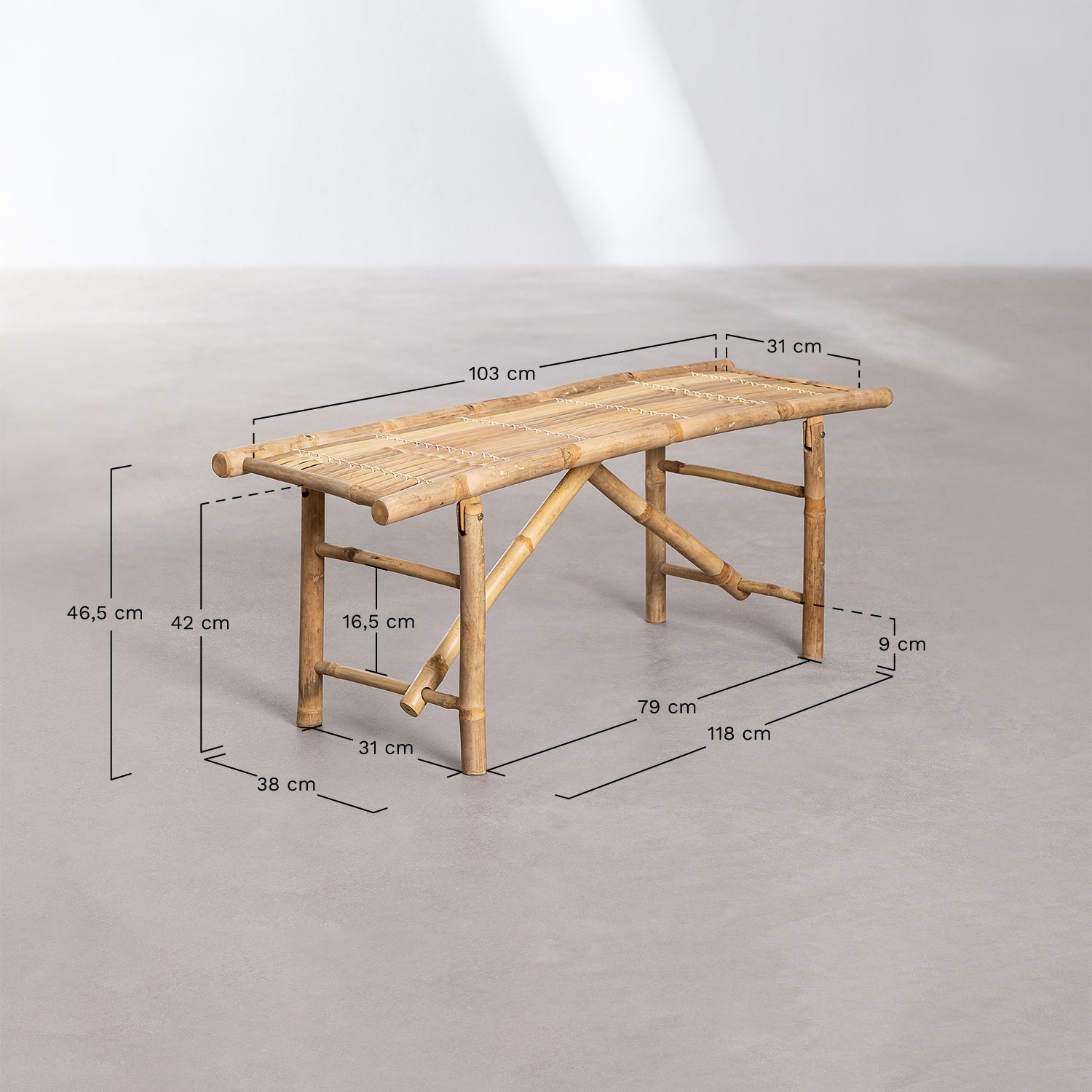 Banco Decorativo de Bambu Feliu - SKLUM