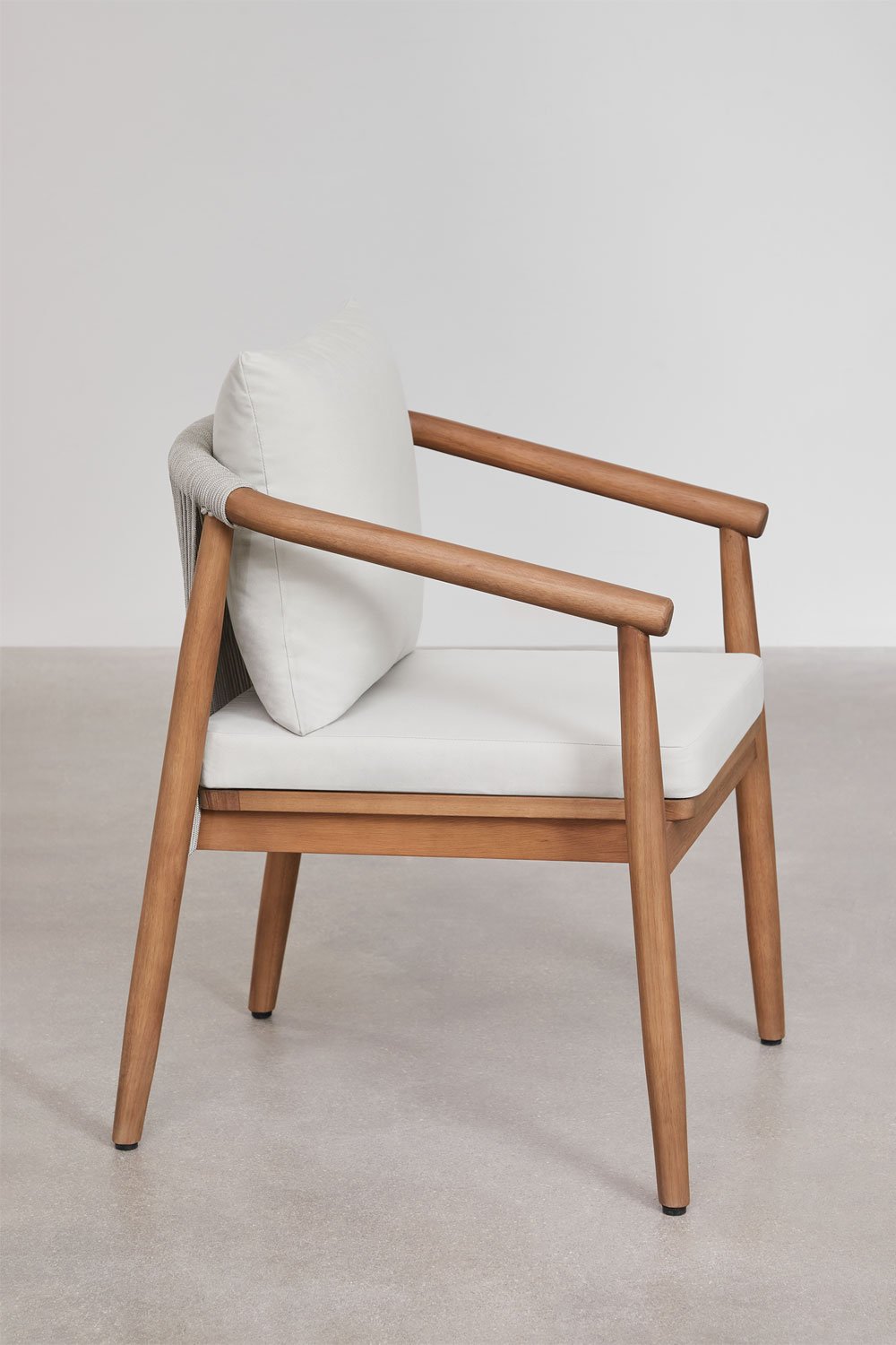 Pacote de 4 cadeiras de jantar com braços em madeira de eucalipto ...