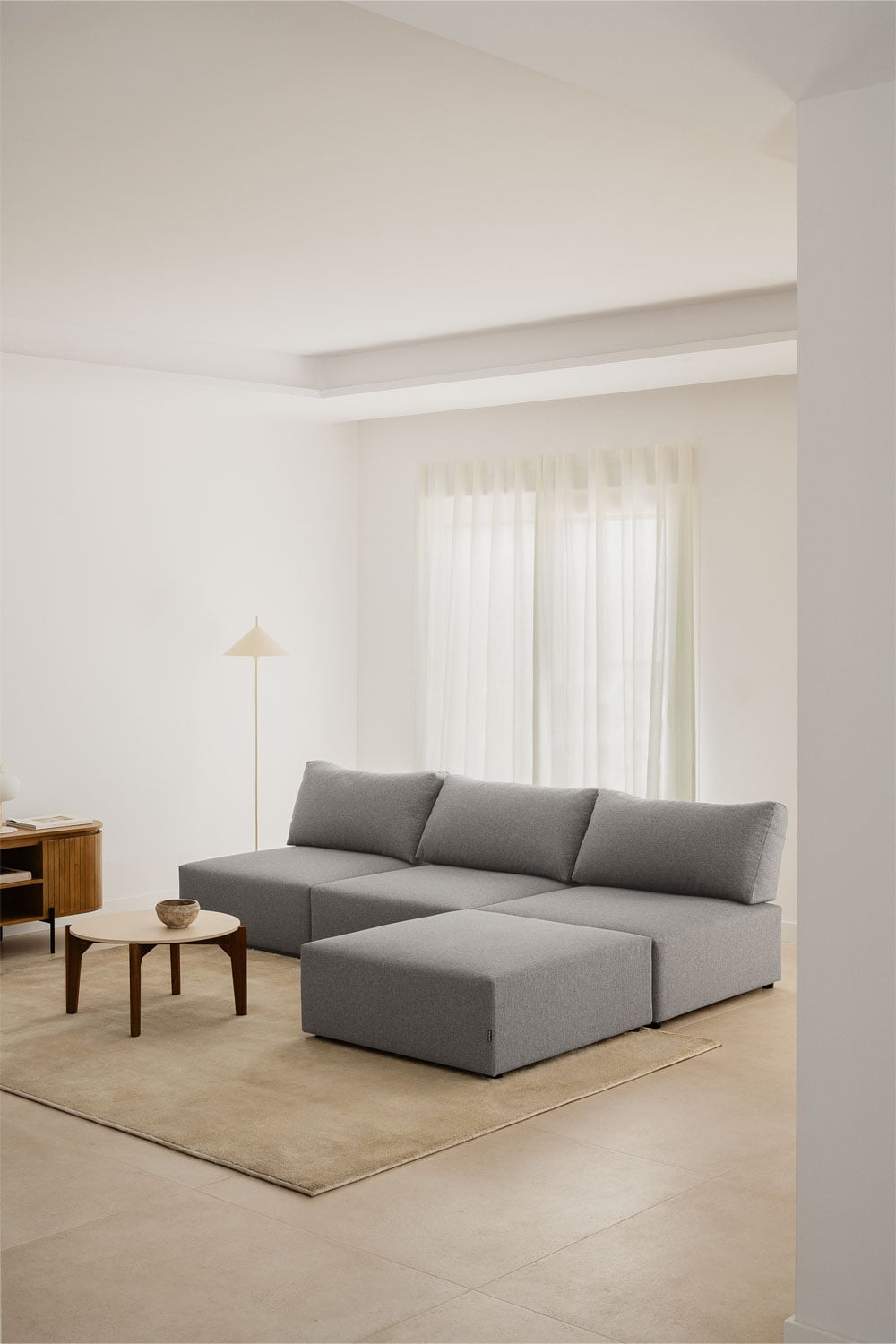 Sofá modular de 3 peças com pufe Kata - SKLUM