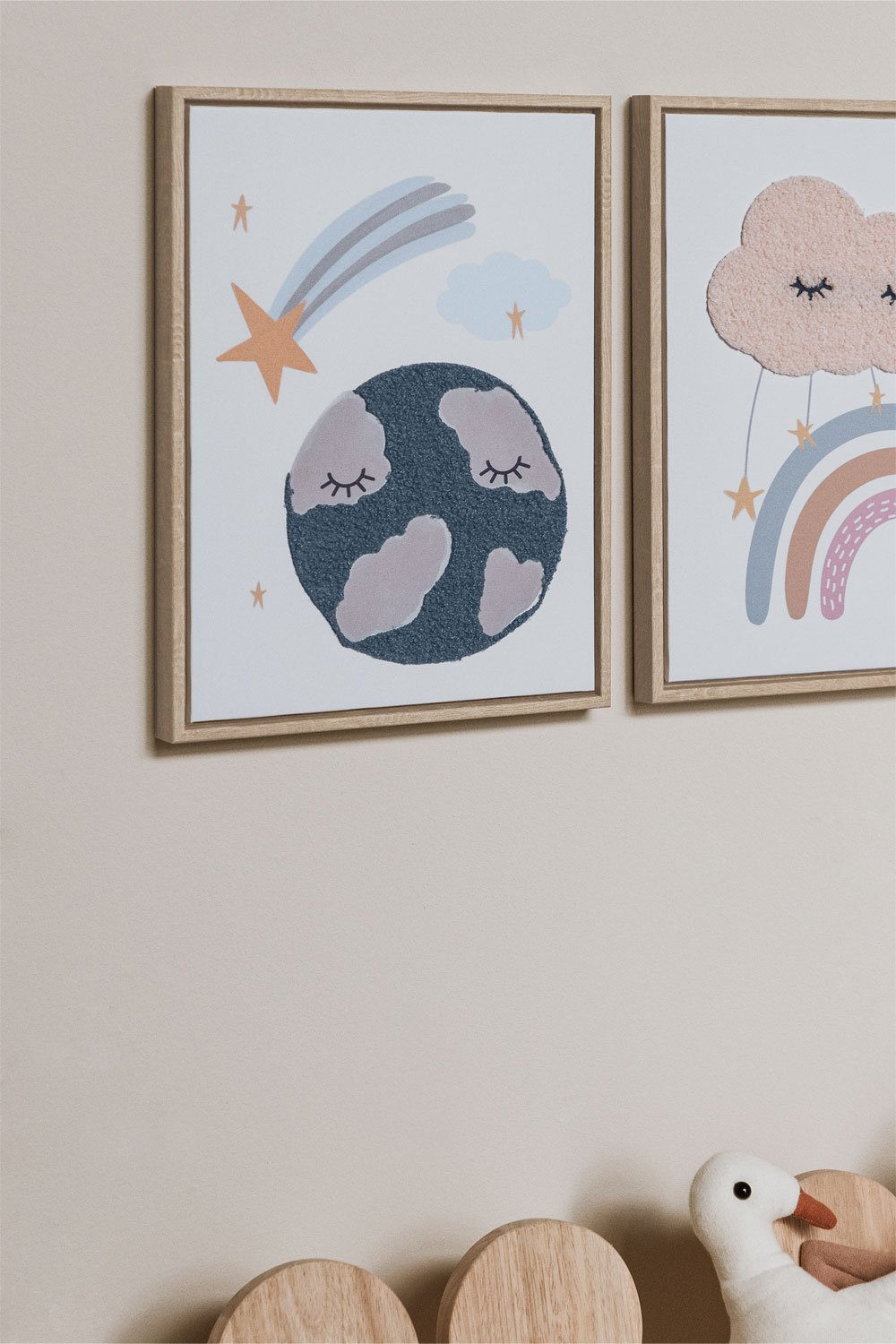 Quadro decorativo 30x40 cm com textura têxtil Haley Kids - SKLUM