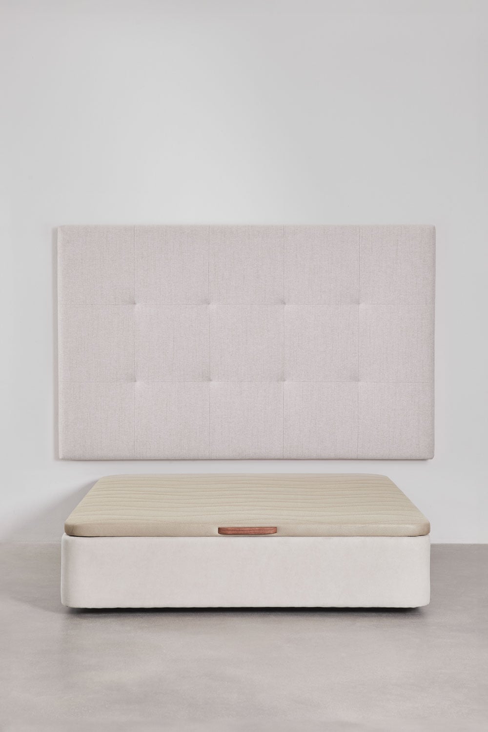 Cabeceira para cama de 150 cm estofada em tecido bege creme Artur - SKLUM