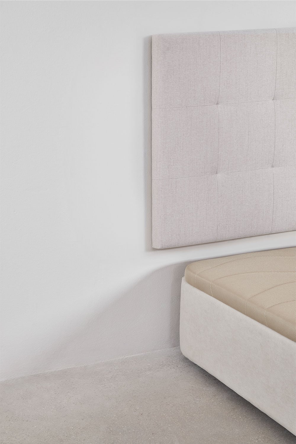 Cabeceira para cama de 150 cm estofada em tecido bege creme Artur - SKLUM