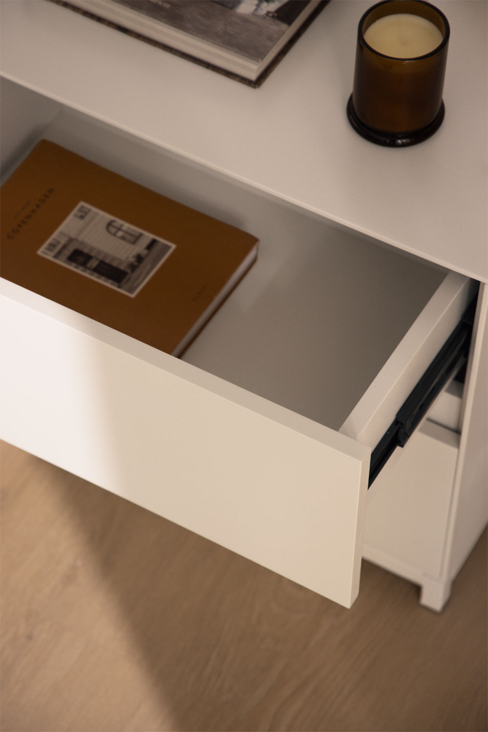Mesa de cabeceira retangular 50x45 cm em MDF Kivora - SKLUM