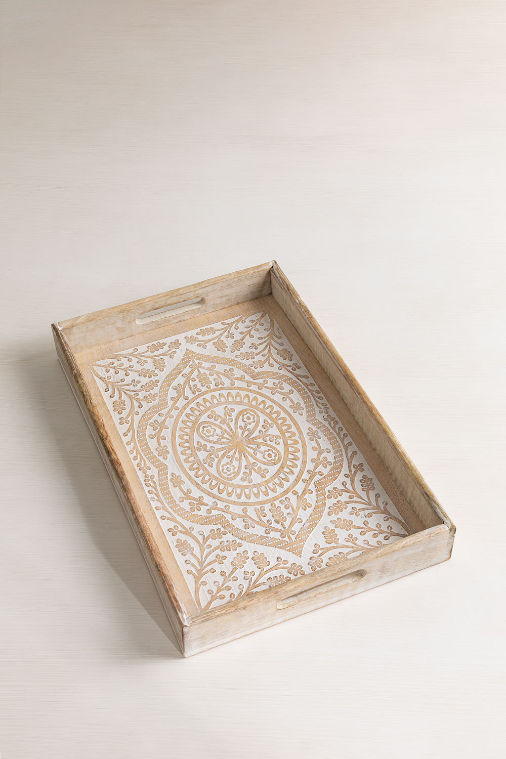 Decorative Mango Wood Tray Nabordi - SKLUM