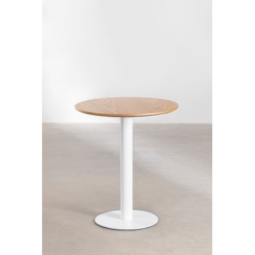 Round bar table in ash veneer Frappe - SKLUM