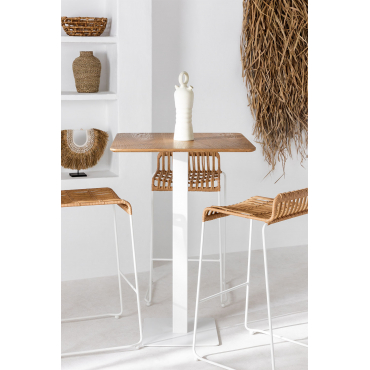 Square Ash Wood High Bar Table ESPRESSO - SKLUM