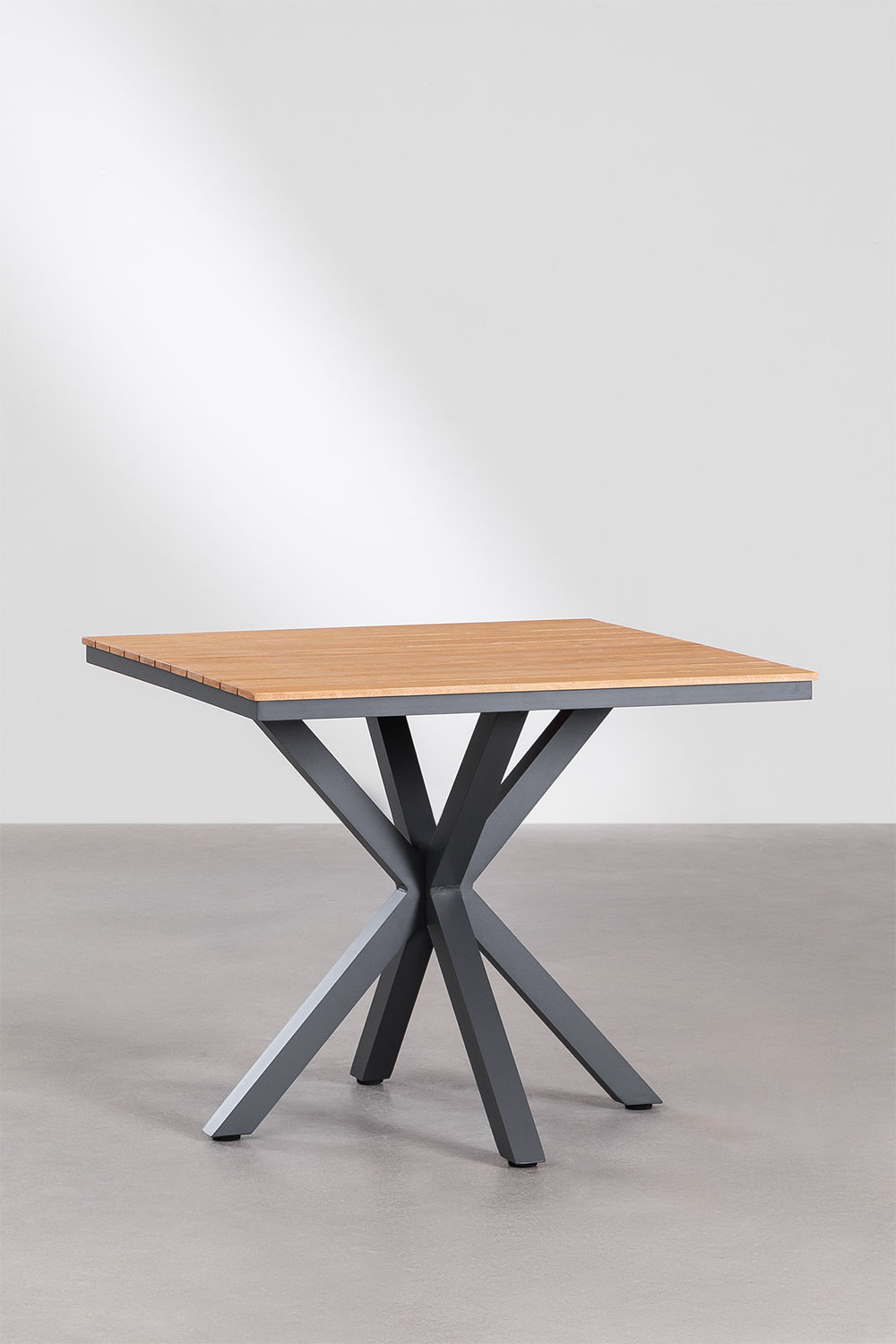 Square Wooden Garden & Aluminium Table Archer (90x90 cm) - SKLUM