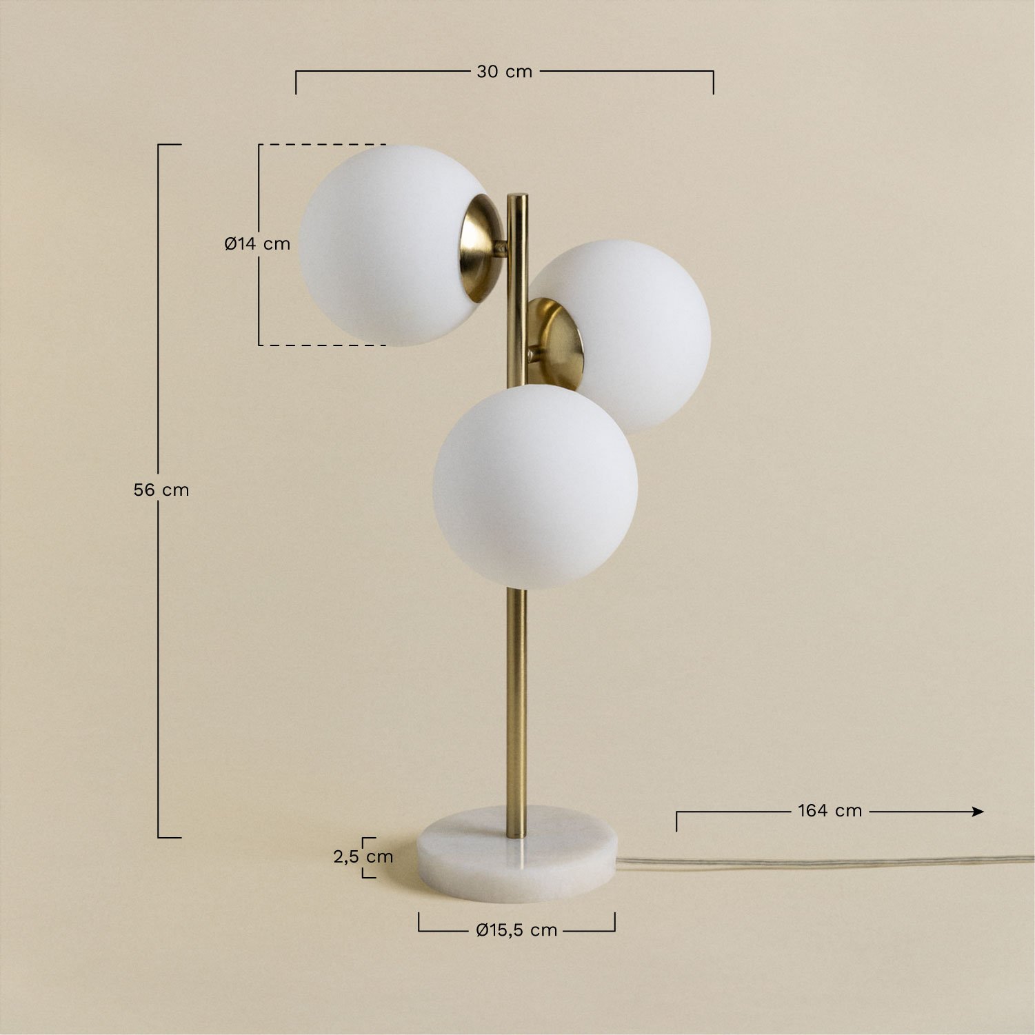Uvol 3 Glass Balls Table Lamp Sklum