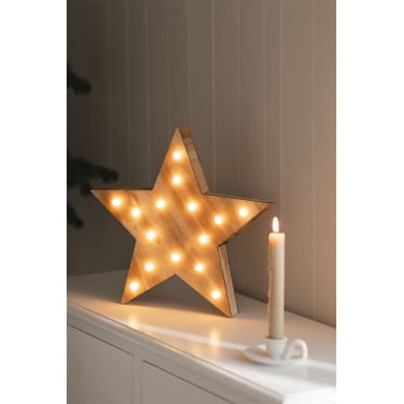 Wooden star with LED lights Lliva - SKLUM
