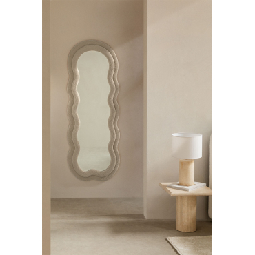 Irregular wall mirror 60x160 cm upholstered Evelyn - SKLUM